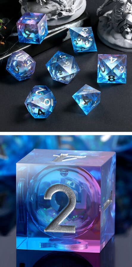 Liquid Core Dice Set (7 pcs) Ice Castle - The Dice Emporium