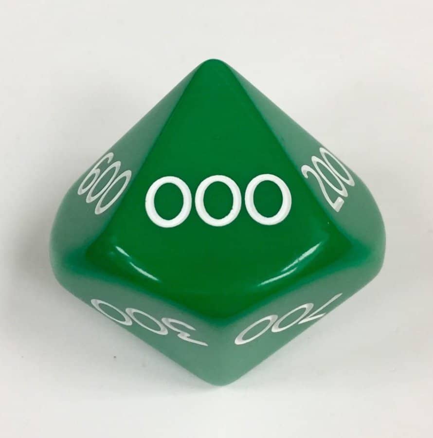 10 Sided % dt00 Transparent Dice